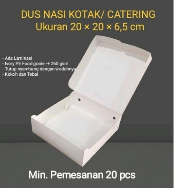 Jual Dus Nasi 20×20/ Dus Catering Ivory / Kotak Nasi Ivory Putih ...
