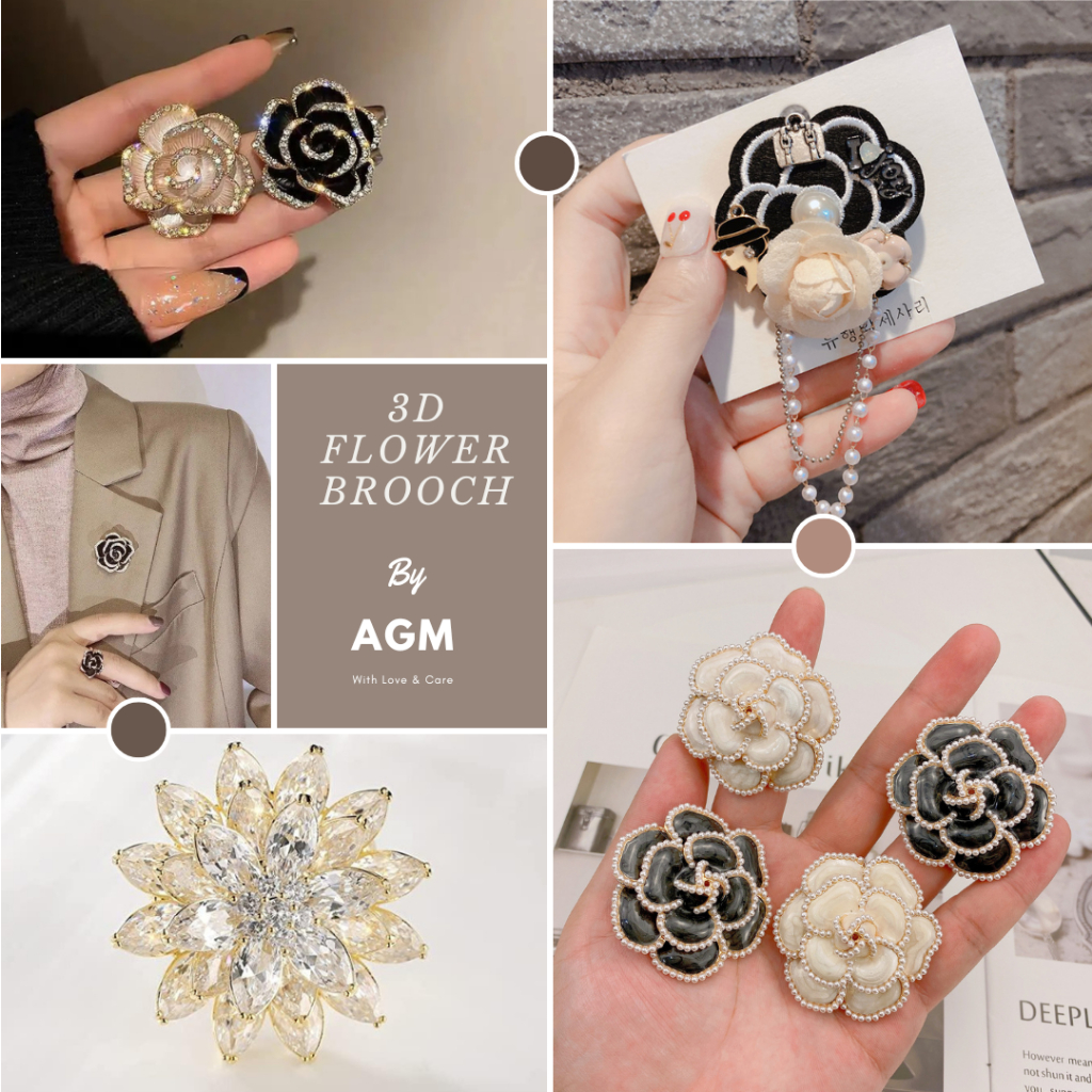 Jual Bros Bunga 3D / Bross Hijab Kekinian / Brooch Aksesoris Baju Clips ...