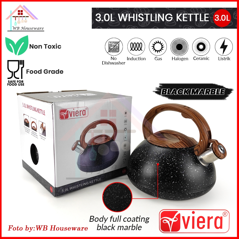 Jual VIERA teko bunyi siul stainless motif black marble 3LT / whistling ...