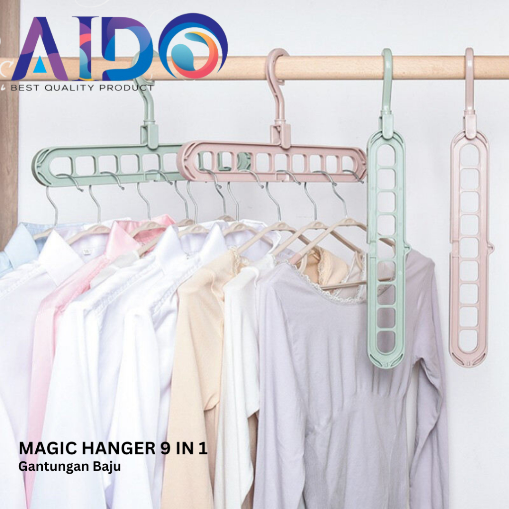 Jual GANTUNGAN BAJU 9IN1 MAGIC HANGER GANTUNGAN PAKAIAN MAGIC HANGER 9IN1 HANGER GANTUNGAN HEMAT ...