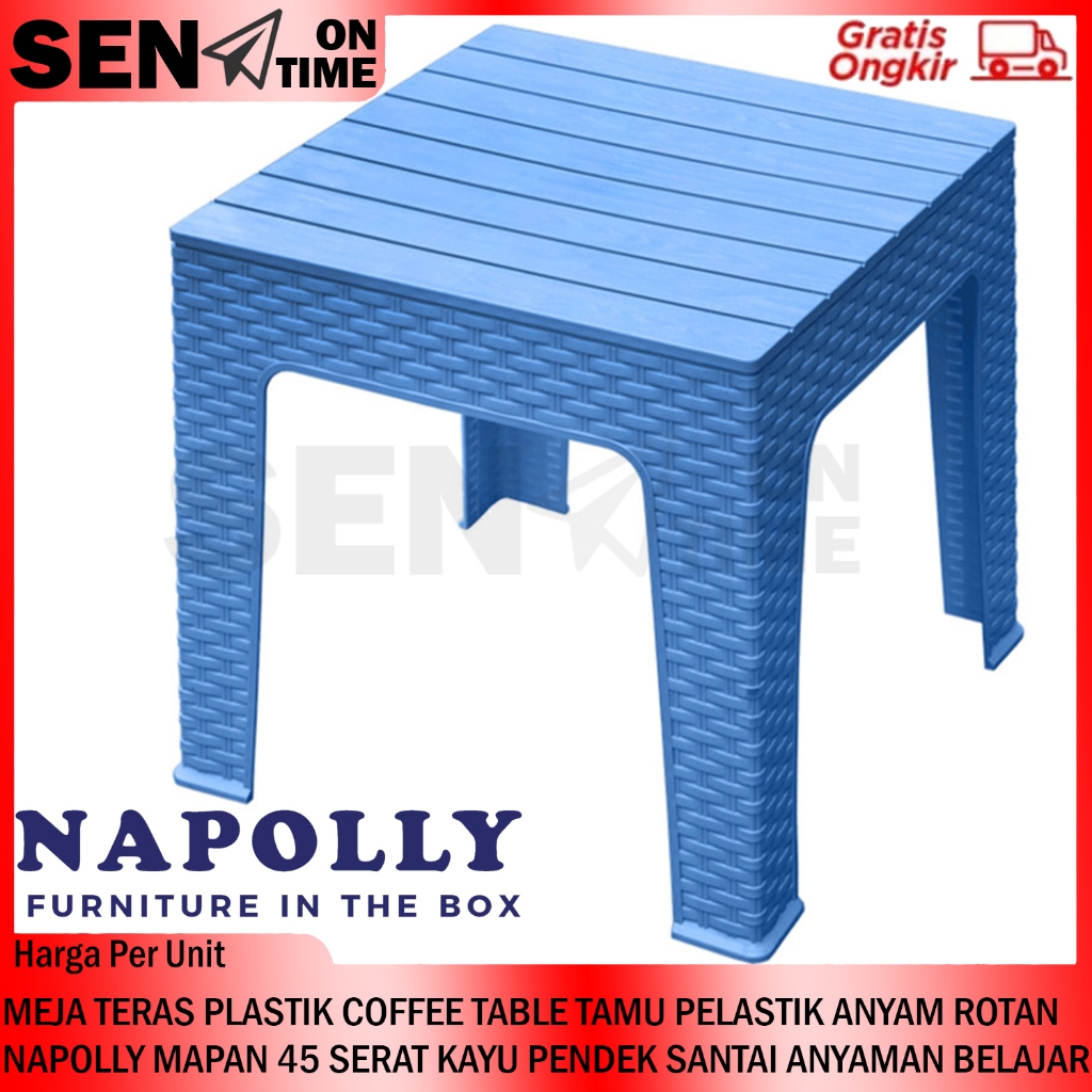 Jual [Instant] Mapan 45 Meja Teras75/7045 Plastik Napolly Motif Anyaman ...
