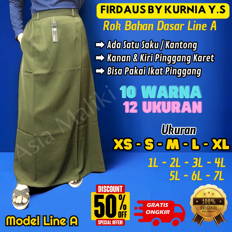 Jual Rok Bahan Rok FIRDAUS Rok KURNIA YS Rok dasar Rok A (ADA KANTONG ...