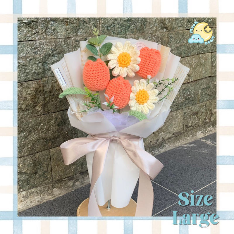 Jual BUKET BUNGA RAJUT LARGE PART 1 / Crochet Bouquet Large by Moon ...