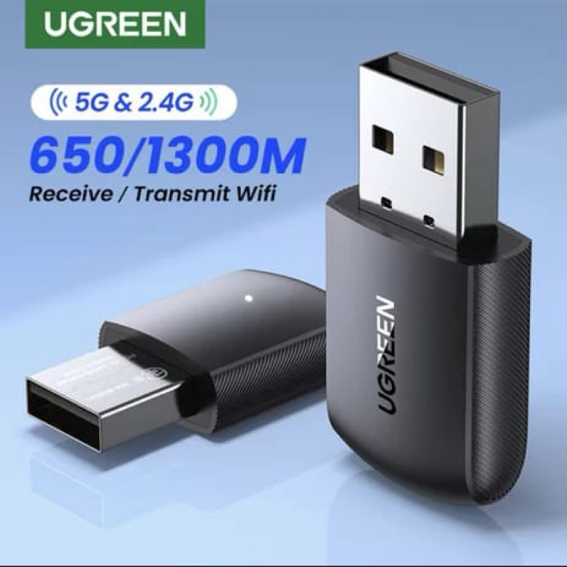 Jual Ugreen Wifi Adapter Receiver Wireless Dongle Dual Band AC 650 For ...