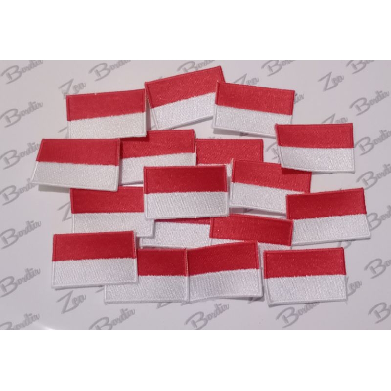 Jual Bordir Bendra Merah Putih/bet bendera/Patch/Emblem bendera merah ...
