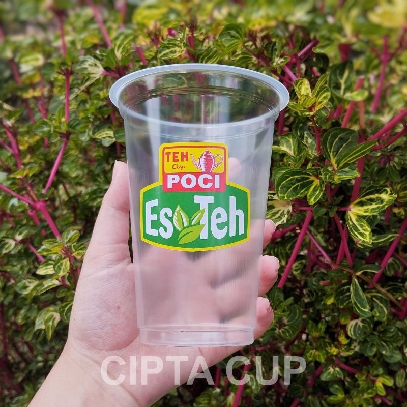 Jual Sticker Cup Label Minuman Es Teh Poci 5x6cm isi 50pcs | Shopee ...