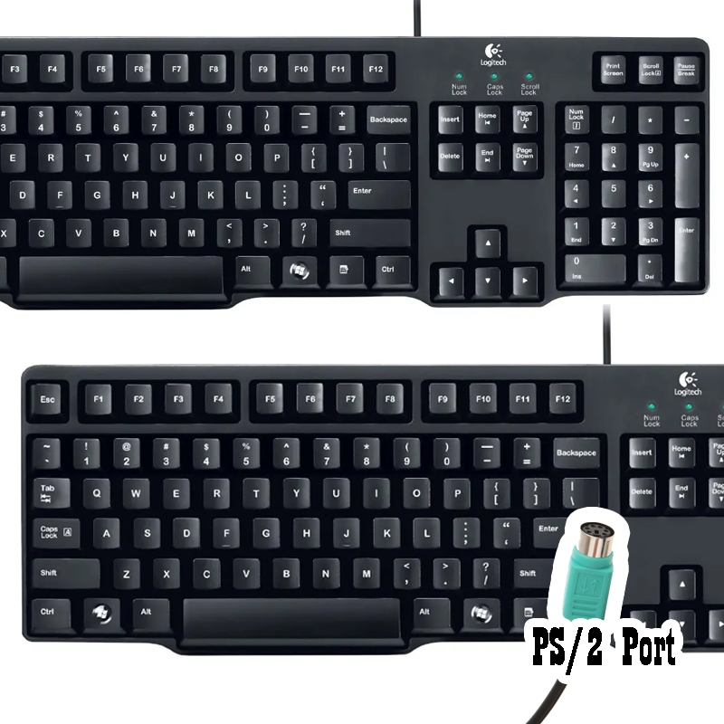 Jual LOGITECH KEYBOARD MK 100 PS2 USB | Shopee Indonesia