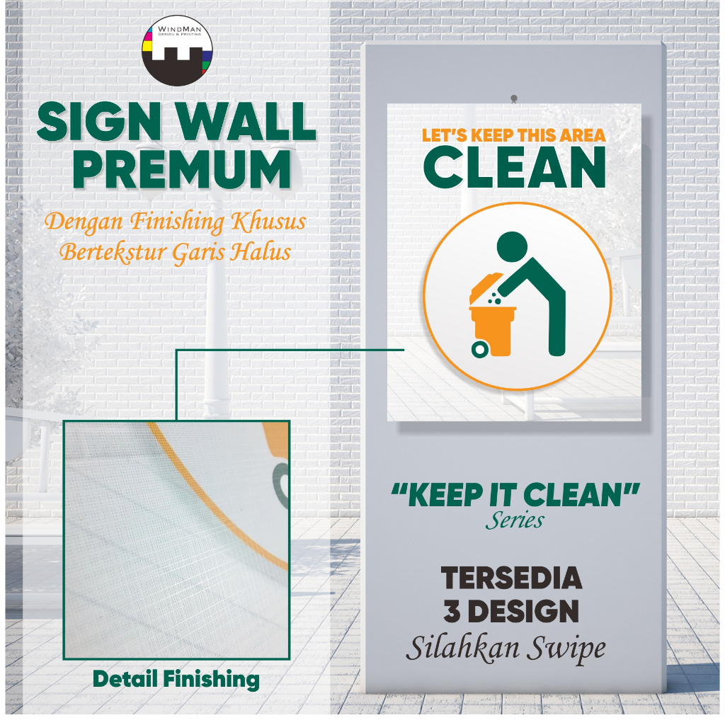 Jual KEEPING CLEAN Series - Premium Wall Sign | Papan Penanda Menjaga ...