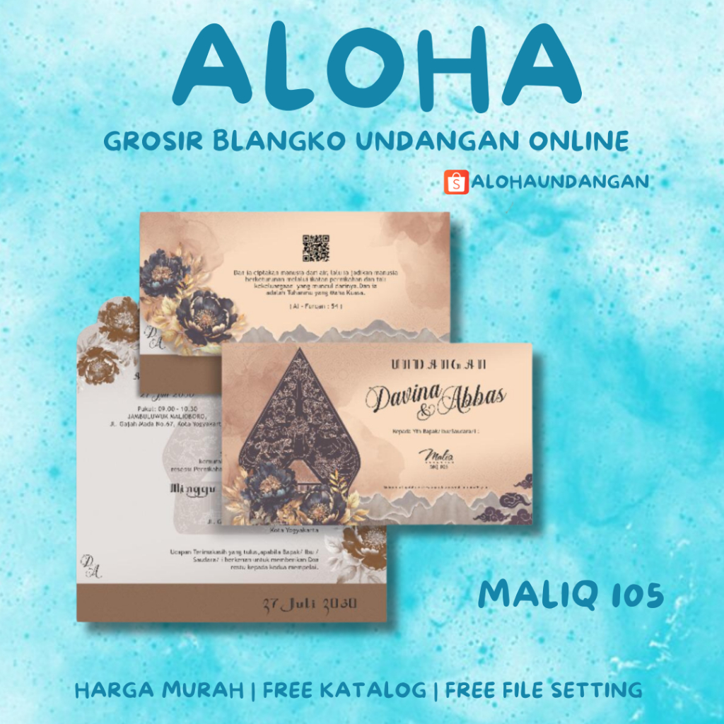 Jual BLANGKO UNDANGAN NIKAH MURAH MALIQ 105 | Aloha Undangan | Shopee ...