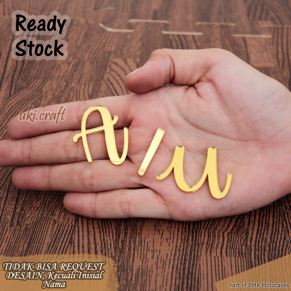 Jual Inisial Nama custom akrilik gold / rosegold / silver hiasan mahar ...