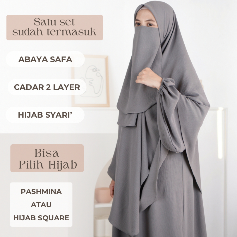 Jual Safa Set / abaya set / syari set | Shopee Indonesia