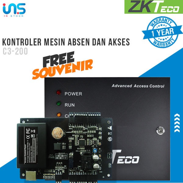 Jual Mesin Kontroler Mesin Akses Kontrol Dan Absensi ZKTECO C3 200 ...