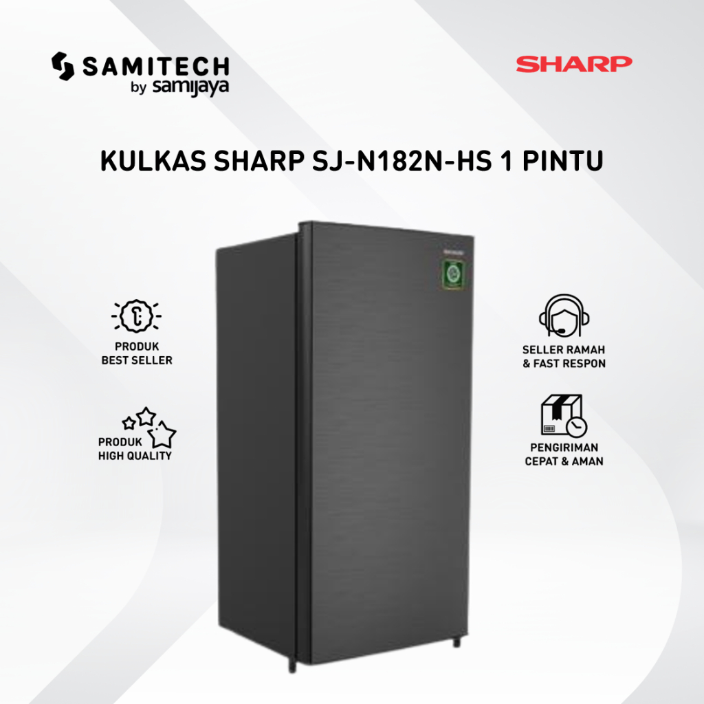 Jual KULKAS 1 PINTU SHARP SJ-N182N-HS / SJ N182N HS / SJN182NHS BERGARANSI | Shopee Indonesia