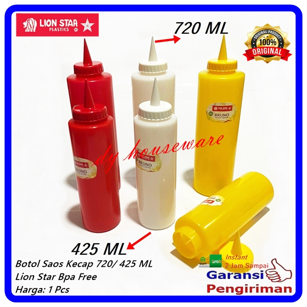 Jual Botol Saos Kecap Tempat Saus Sambal 720 - 425 ML BPA FREE Lion ...