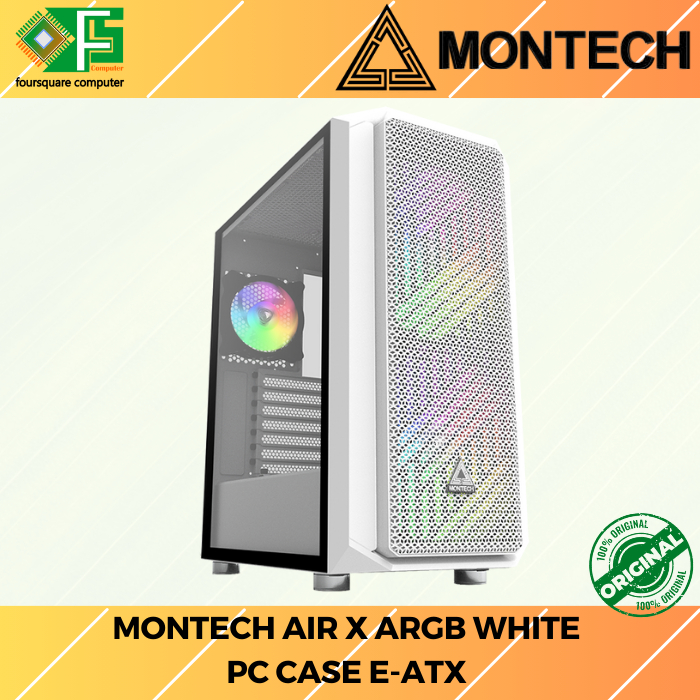 Jual Casing PC Montech AIR X White + 3x ARGB Fan | CPU Case E-ATX ...