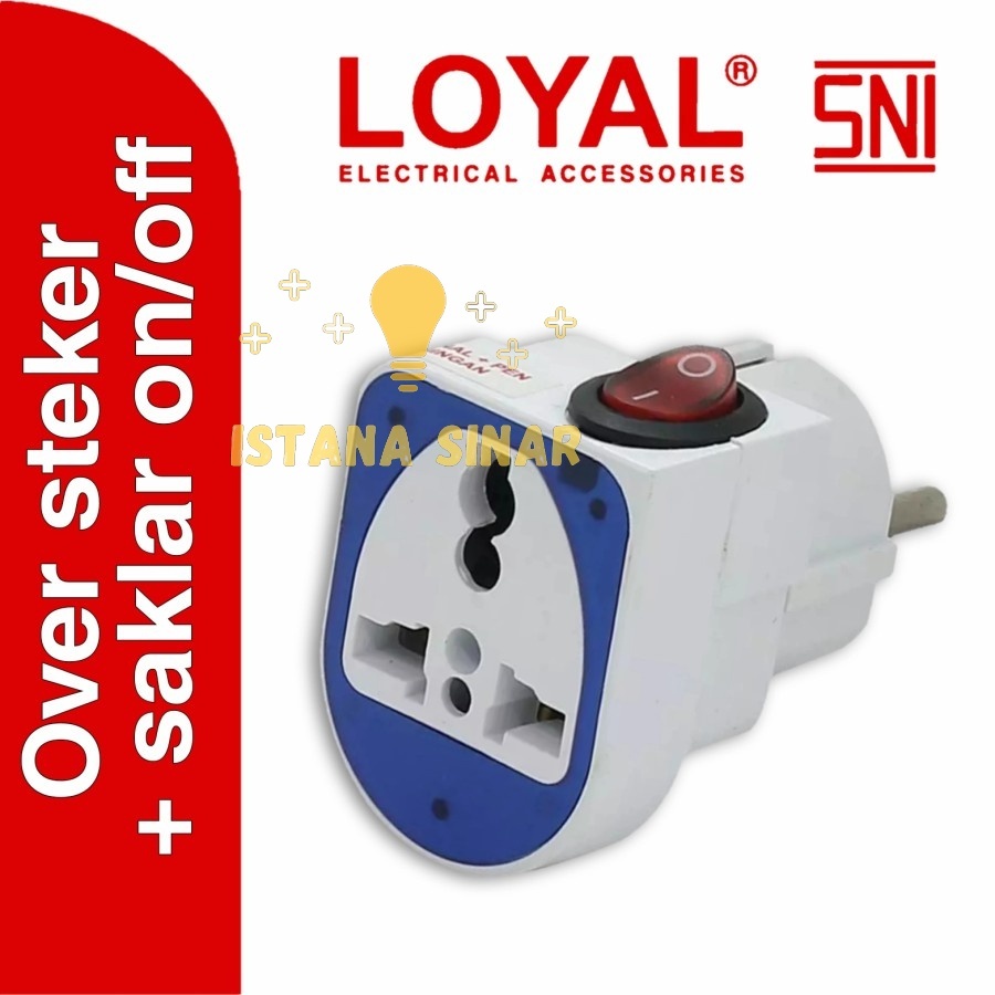 Jual Over steker + Saklar Sambungan tiga kaki 3 Pencolok listrik ...