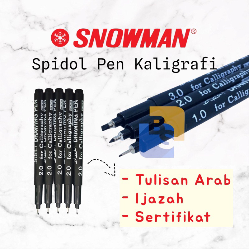 Jual [ ECERAN ] Pulpen kaligrafi snowman / spidol calligraphy / drawing ...