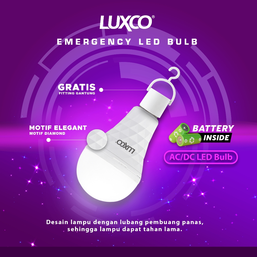 Jual LAMPU LED EMERGENCY AJAIB 15 WATT Emergency TAHAN LAMA 4 JAM ...