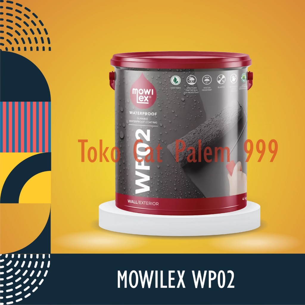Jual MOWILEX WP 02 WATERPROOF CAT PELAPIS ANTI BOCOR WARNA PUTIH 4 KG ...