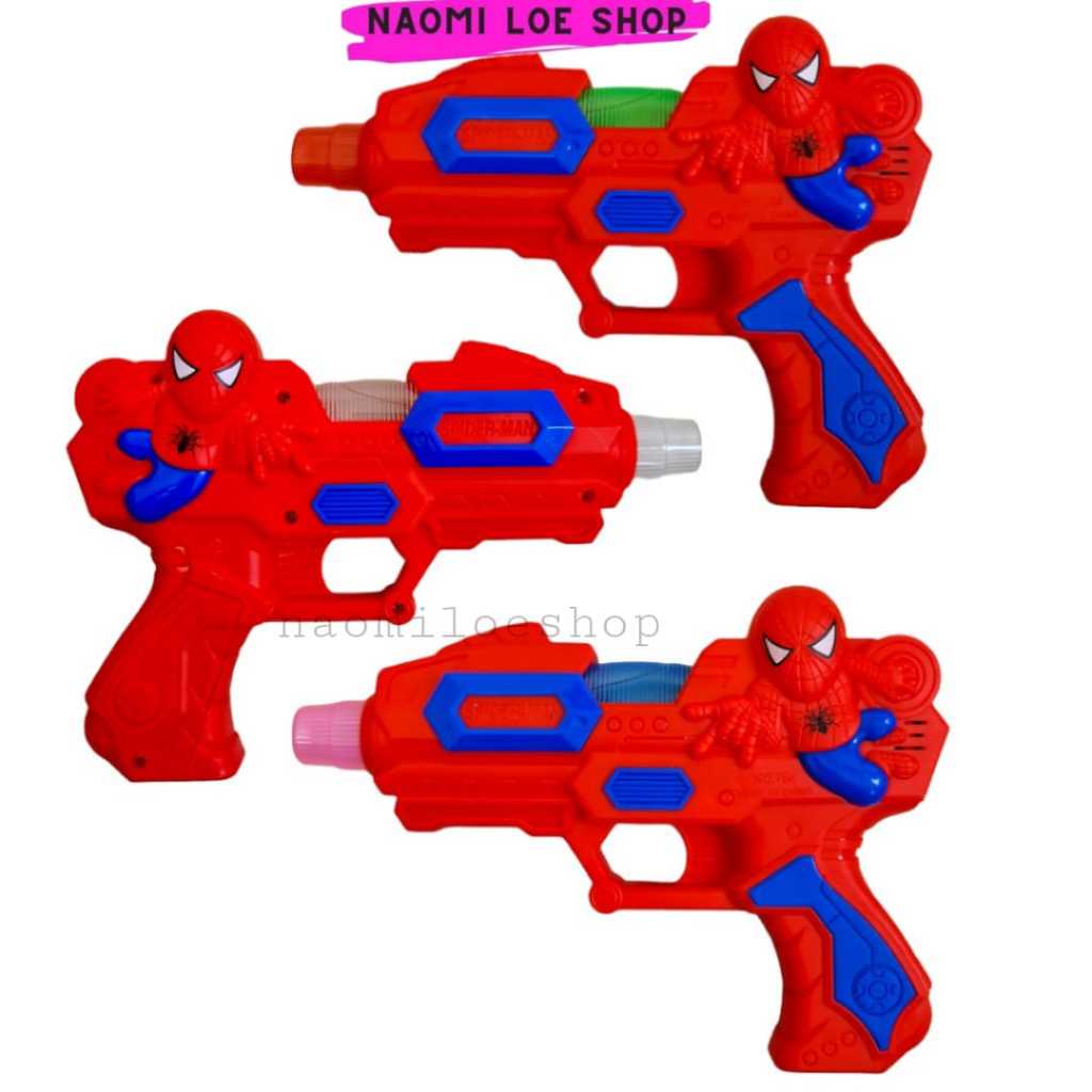 Jual Laser Gun Spiderman Mainan Anak Pistol laser spiderman Bisa Bunyi ...