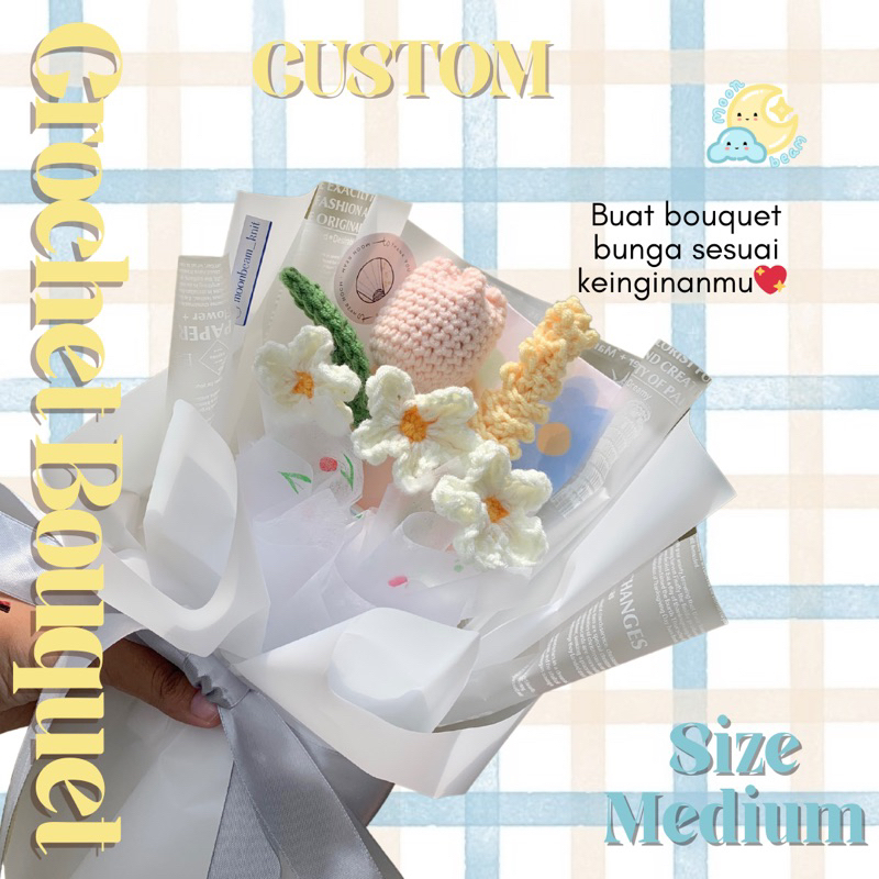 Jual CUSTOM BY REQUEST Crochet Mini Bouquet / Buket Bunga Rajut Mini ...