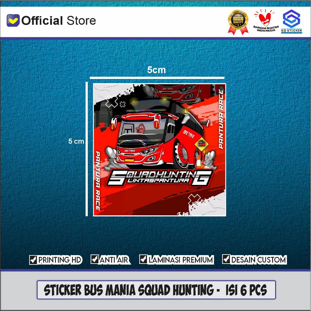 Jual Stiker Bus Mania Bus Squad Hunting Sticker Vinly Printing HD ...
