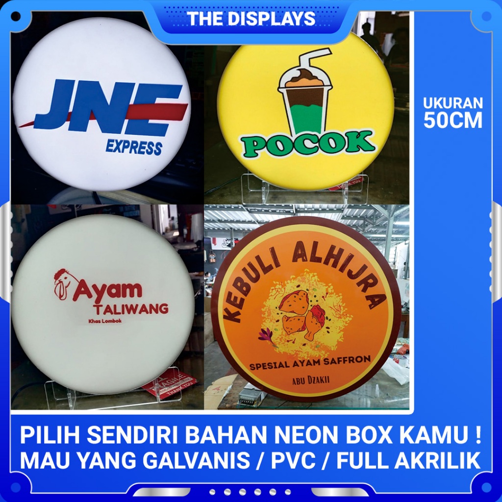 Jual Neon Box Bulat 50 cm Pilihan Bahan Galvanis / PVC / Full Akrilik ...