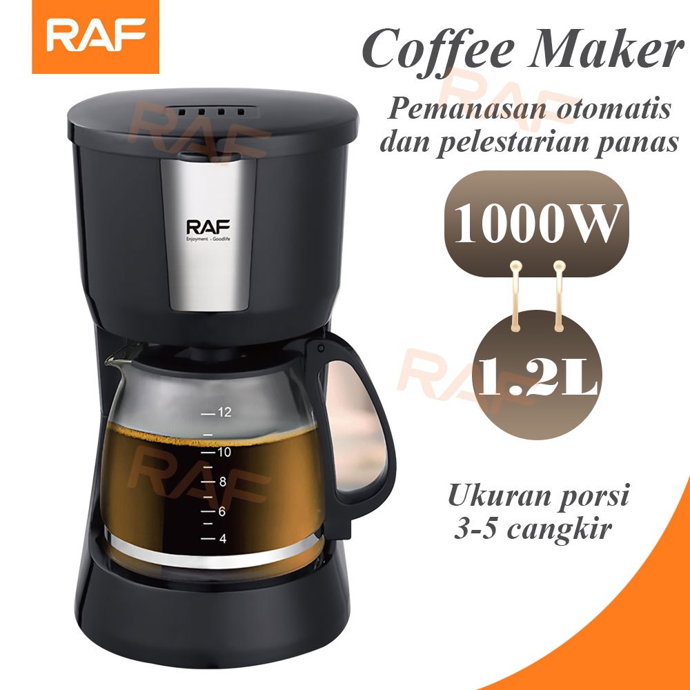 Jual RAF Mesin kopi Pembuat Teh Drip Coffee Maker Elektrik Otomatis Mesin Kopi Espreso | Shopee ...