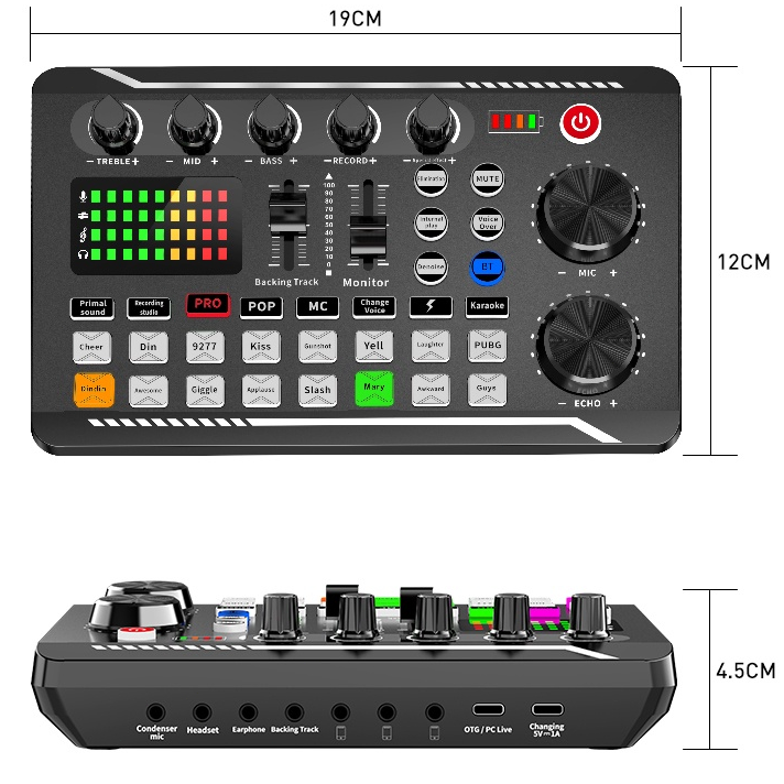Jual Terbaru Soundcard Bluetooth Sound Card F998/V8S/V8 Live Mixer Audio Broadcast Recording ...