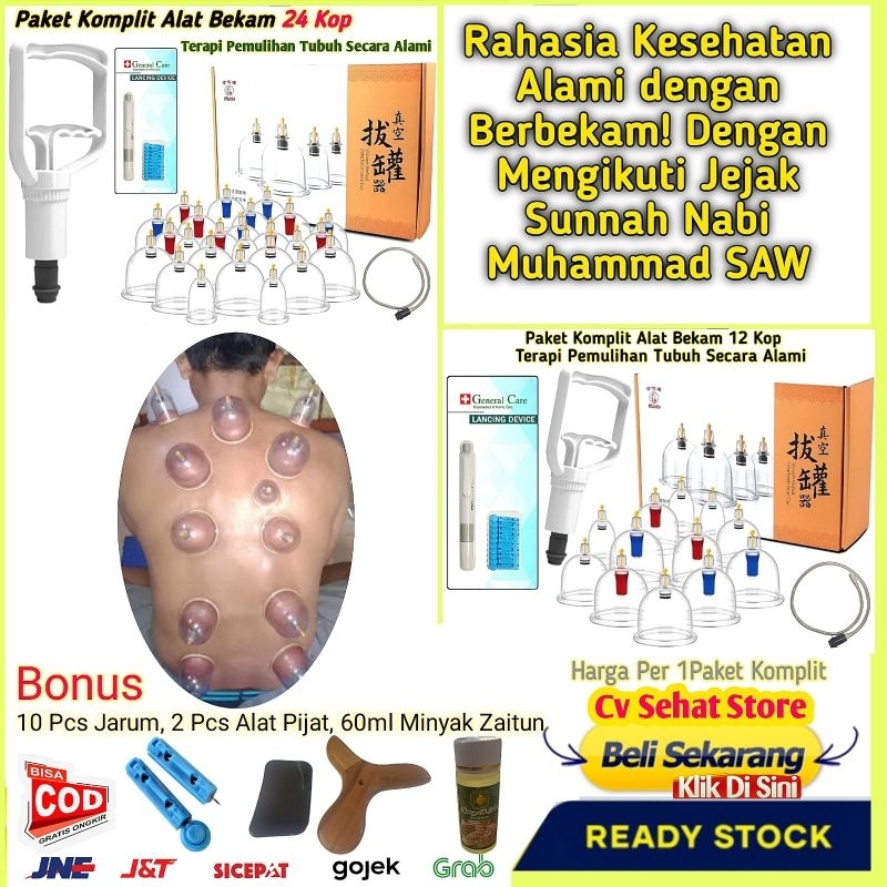 Jual Alat Bekam Lengkap Kop Angin isi 12 Cop 24 Cup Tabung Komplit ...