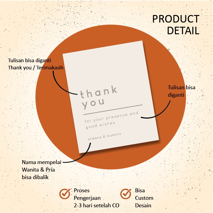 Jual Thank You Card Kartu Ucapan Terima Kasih Custom / Kartu Souvenir Pernikahan | Shopee Indonesia