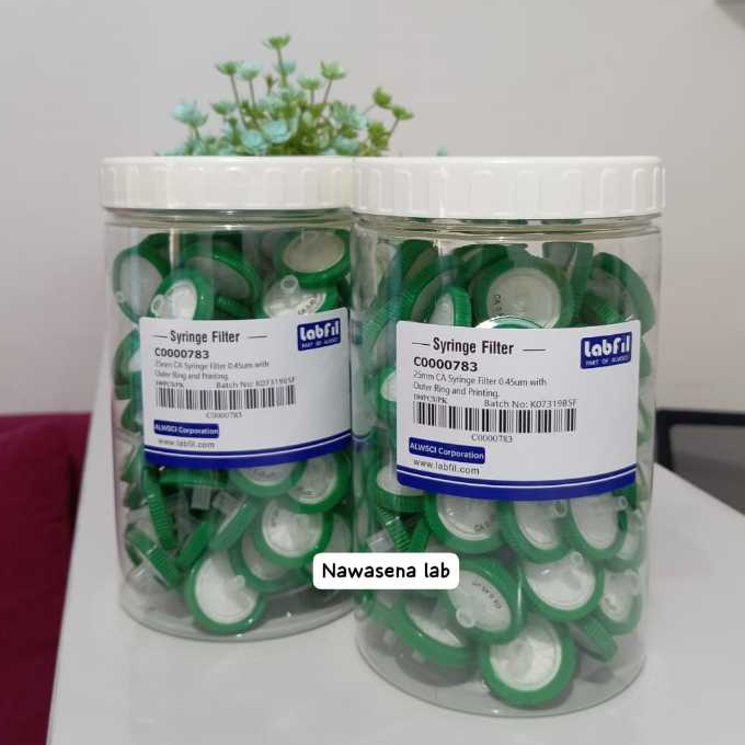 Jual LABFIL Syringe Filter CA 25mm 0,45um With Outer Ring and Printing ...