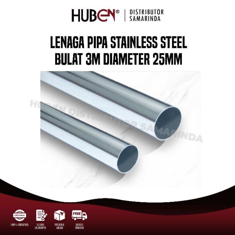 Jual LENAGA Pipa Bulat Stainless Steel 1 Inch (25MM) Panjang 3M ...