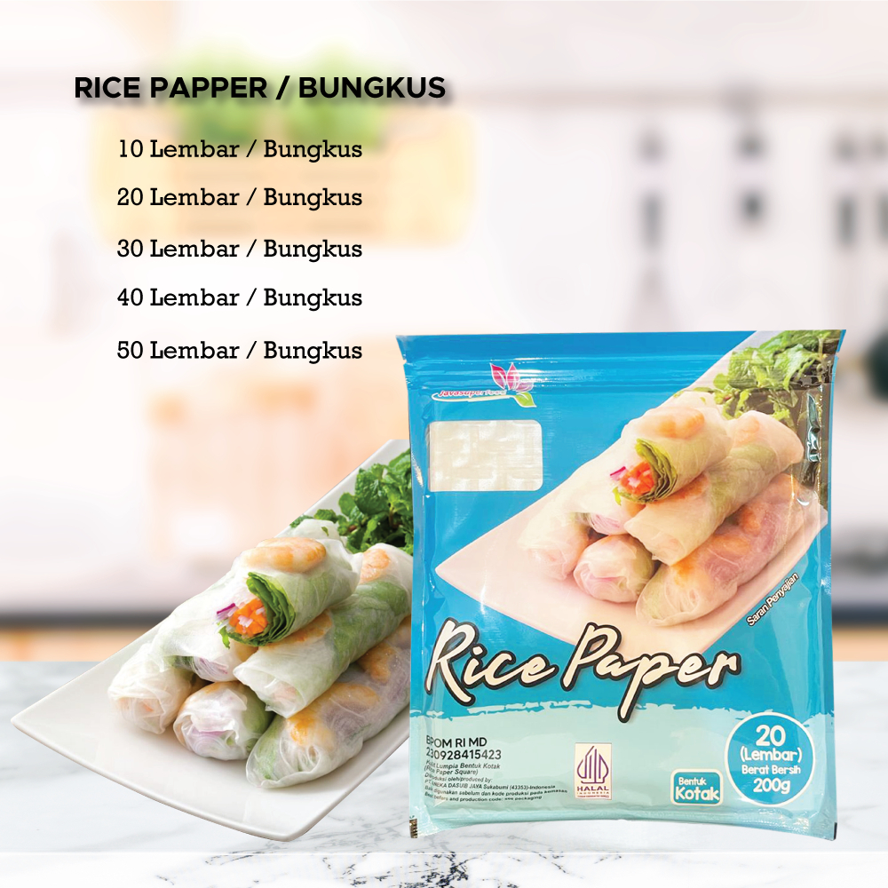 Jual Rice Paper 100gr (10 lembar) BULAT DAN KOTAK / rice paper bulat ...
