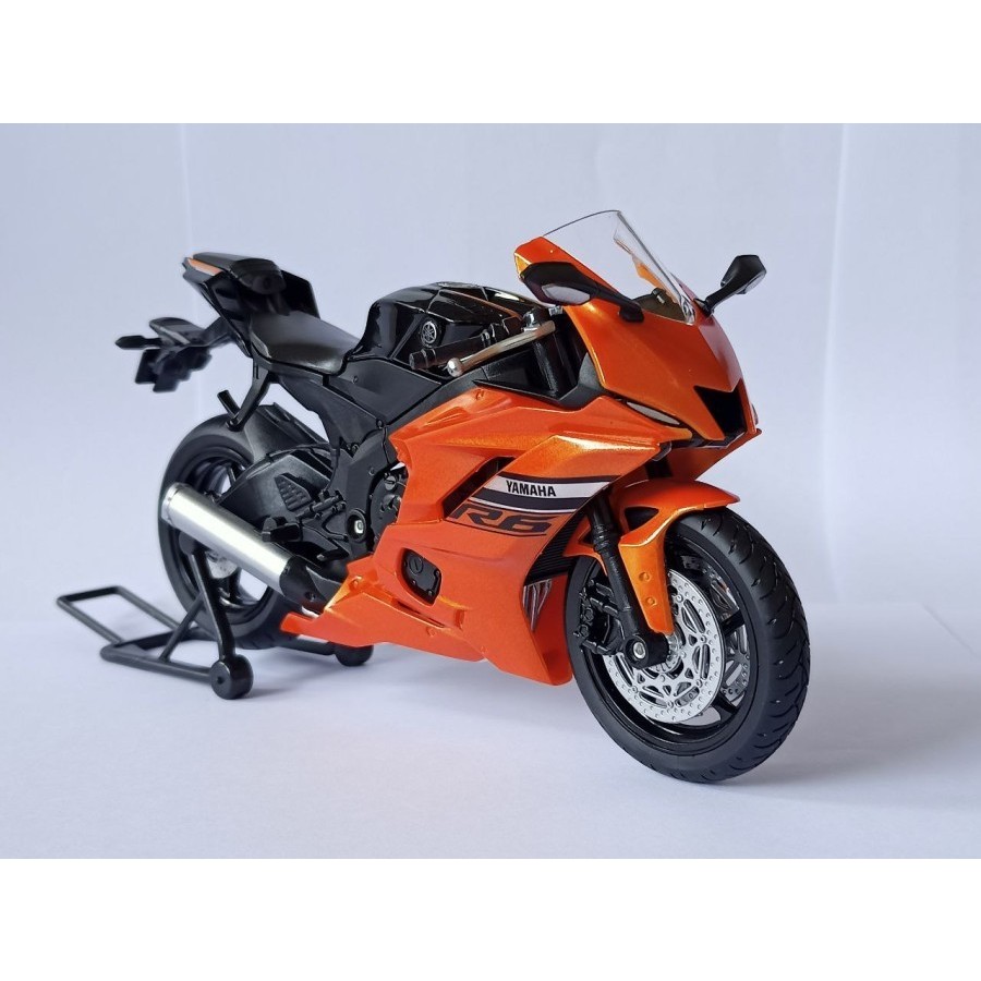 Jual Diecast Motor Yamaha YZF-R6 Orange Welly 1:12 miniatur motor ...