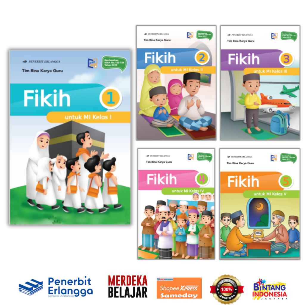Jual Erlangga - Fikih Kelas 1.2.3.4.5 & 6 MI KMA 183-184 Tahun 2019 | Shopee Indonesia