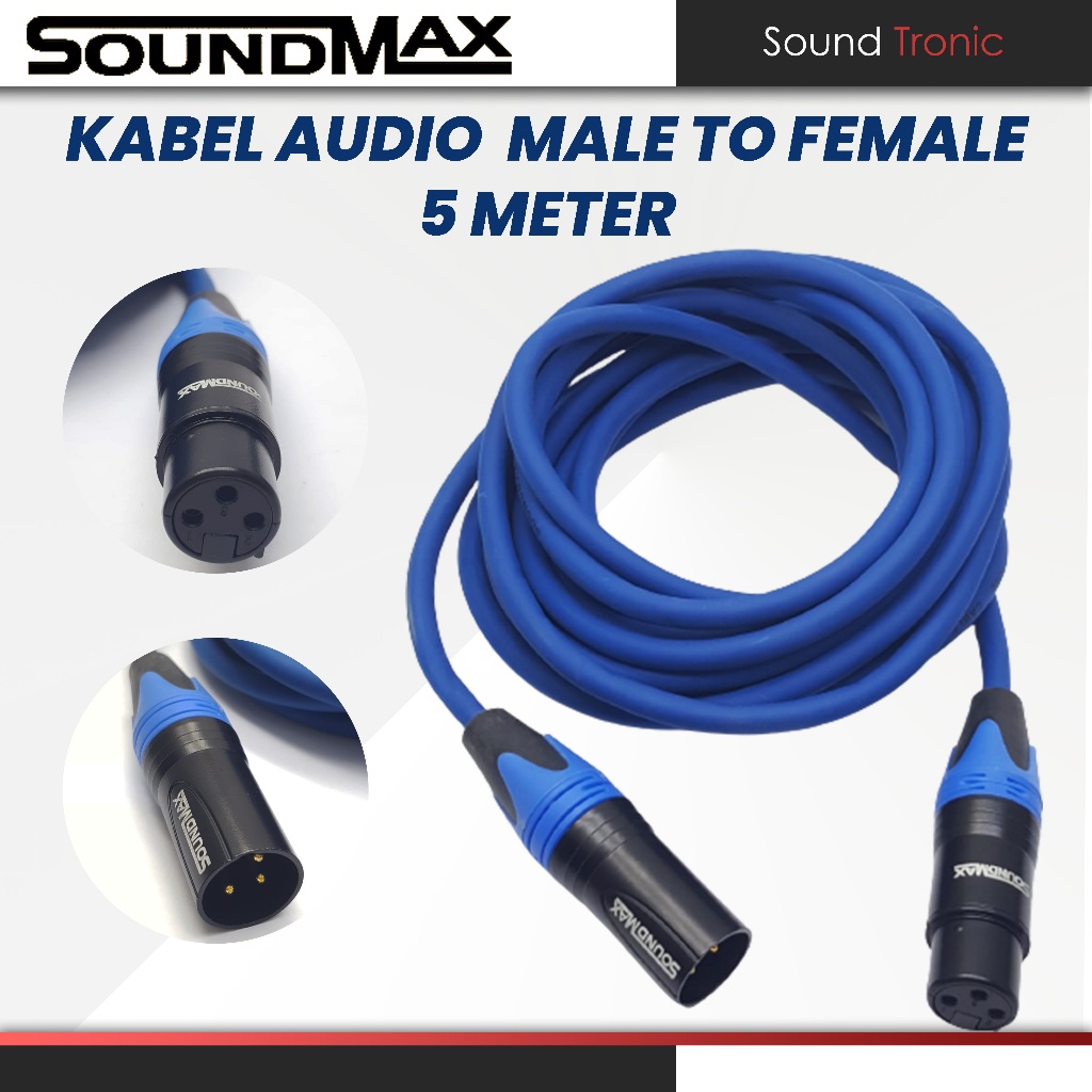 Jual Kabel Mic Audio Canon XLR Male To Female Black Gold 5 Meter ...