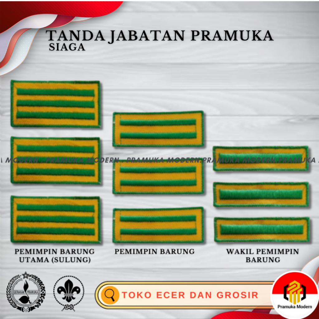 Jual Tanda jabatan Pramuka Siaga / tanda jabatan pemimpin barung utama ...