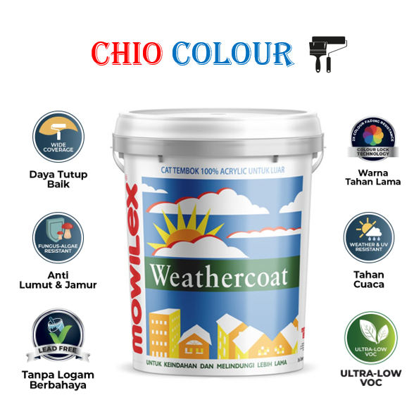 Jual Cat Tembok Mowilex Weathercoat Eksterior 20 Liter White 1501