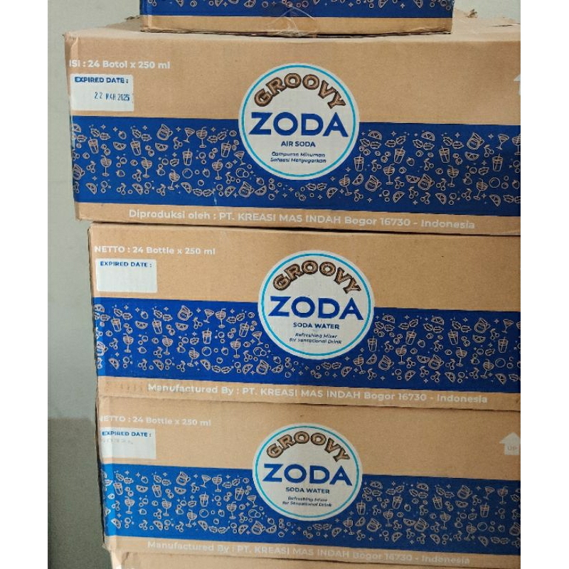 Jual Groovy Zoda Air Soda per dus isi 24 Botol x 250ml GOJEK | Shopee ...