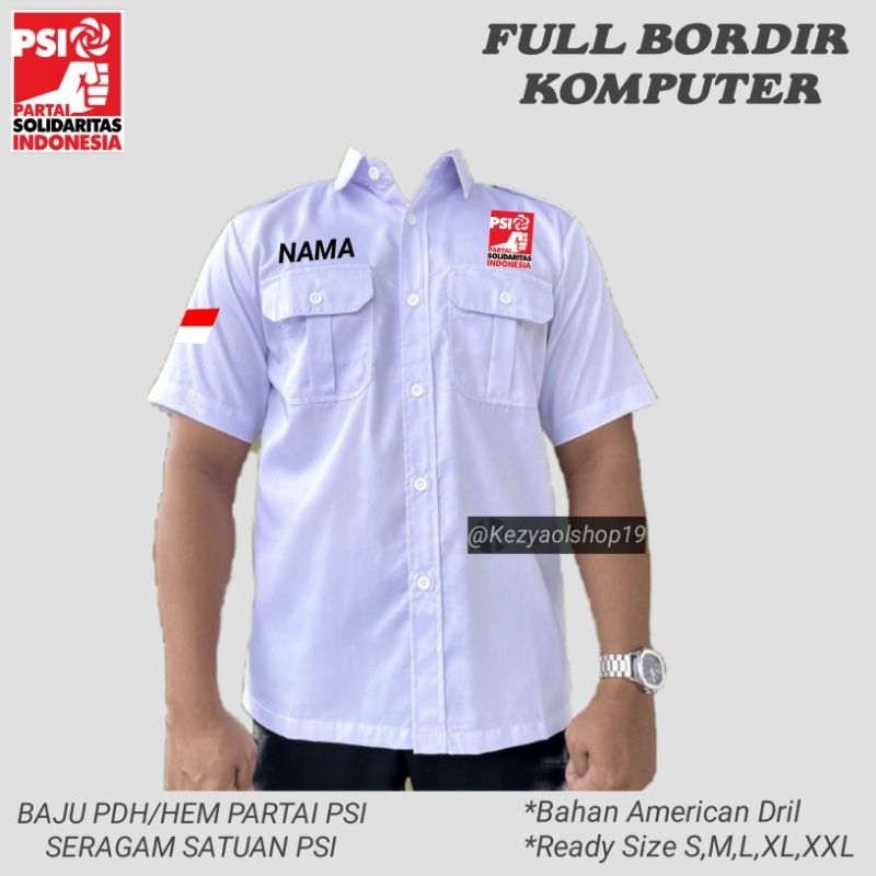 Jual BAJU KEMEJA PDH PENDEK LOGO PSI - SERAGAM TERBARU PARTAI PSI FULL ...