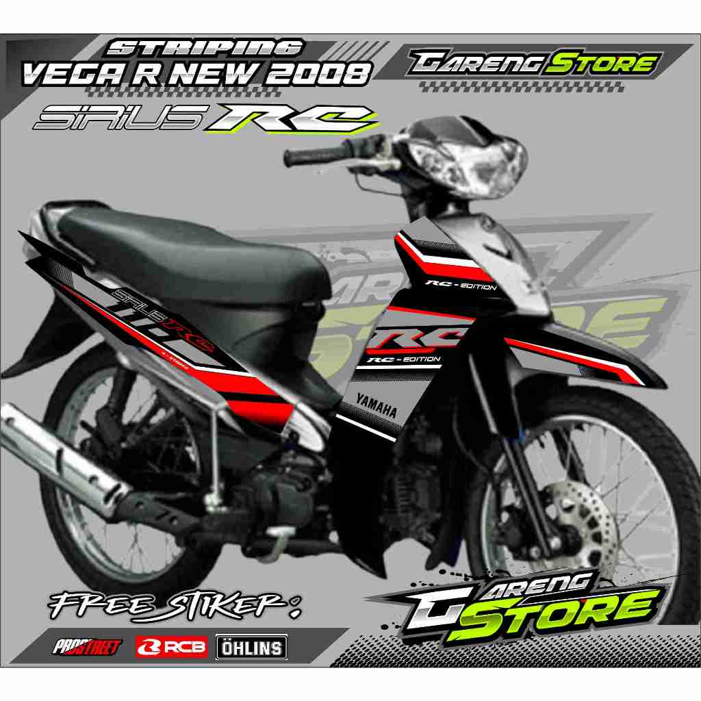 Jual STRIPING VARIASI YAMAHA VEGA R NEW 2008 DESAIN RACING / STICKER ...