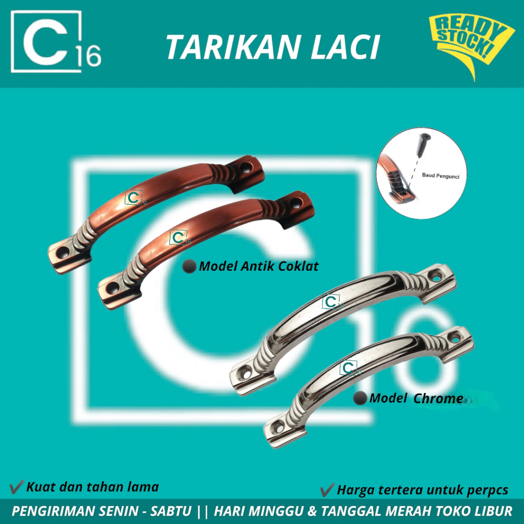 Jual Tarikan Laci Tangga - Handle Pegangan Lemari Jendela Plat Besi ...