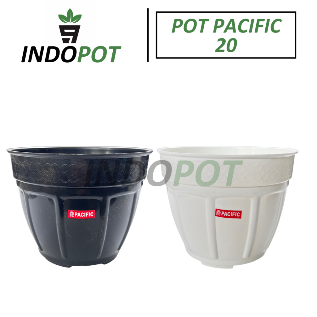 Jual Pot Pacific Ukuran 20 Warna Hitam dan Putih Pot 20cm Tanaman Hias ...