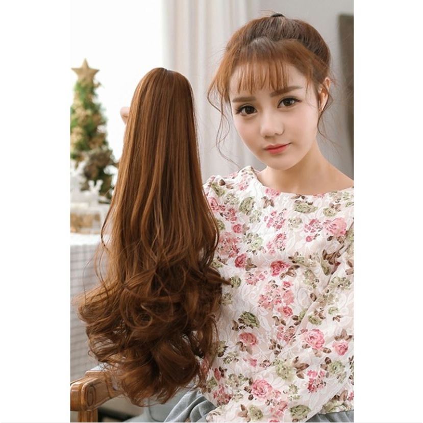 Jual # HJ # Jepit Rambut Palsu Tebal dan Panjang 55cm Fashion Wanita ...