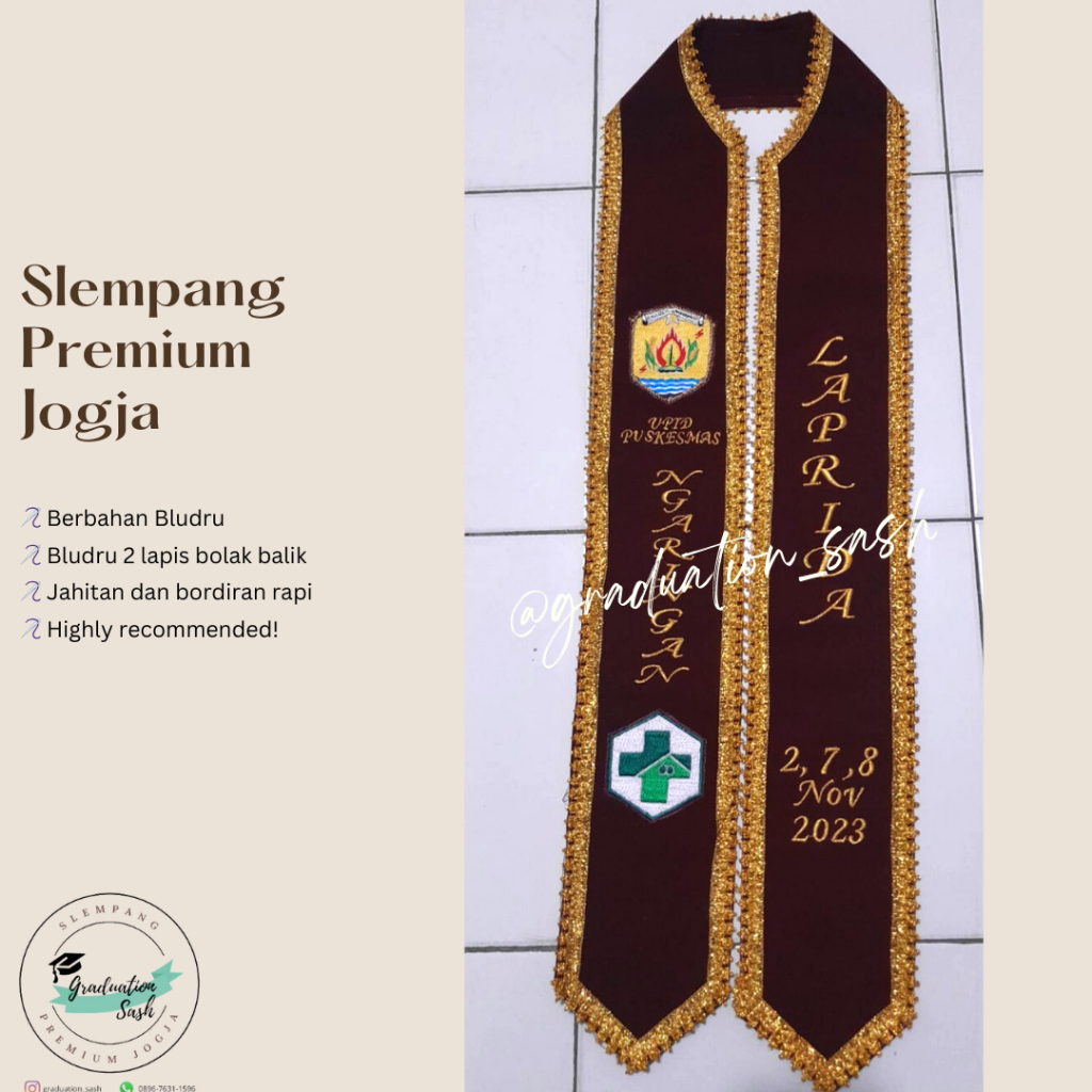 Jual Selempang Leher Renda (1 sisi vertikal + 2 logo berwarna) | Shopee ...
