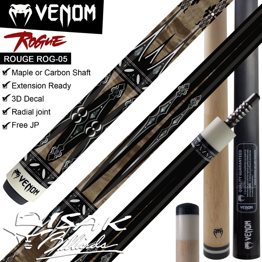Jual Venom Rogue ROG-05 Pool Cue - Radial Maple Carbon Ext Stick ...