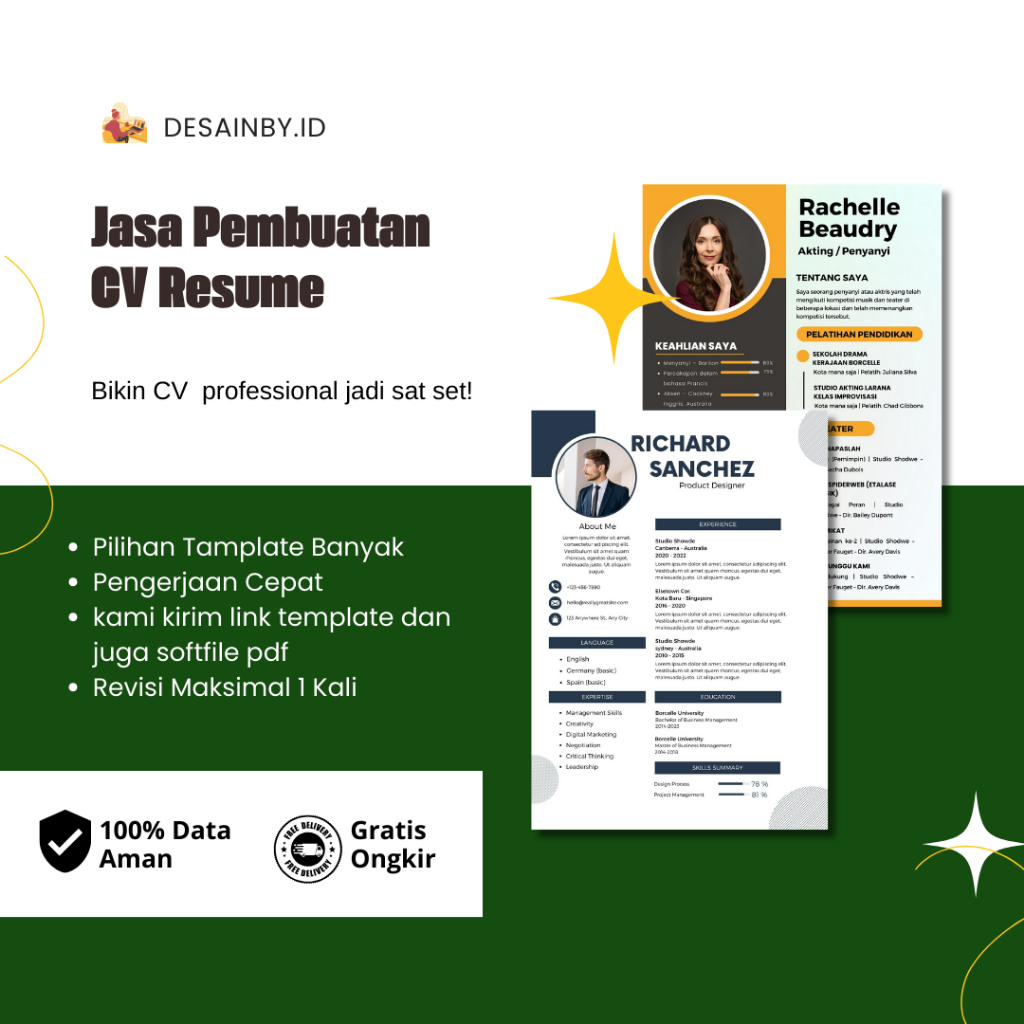 Jual Jasa Pembuatan CV (Curriculum Vitae) | Desain CV Lamaran Kerja #2 | Shopee Indonesia