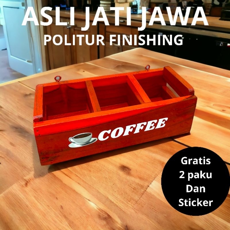 Jual Box Display Rak Tempat Teh Kopi Sachet Bahan Kayu Jati Jawa ...
