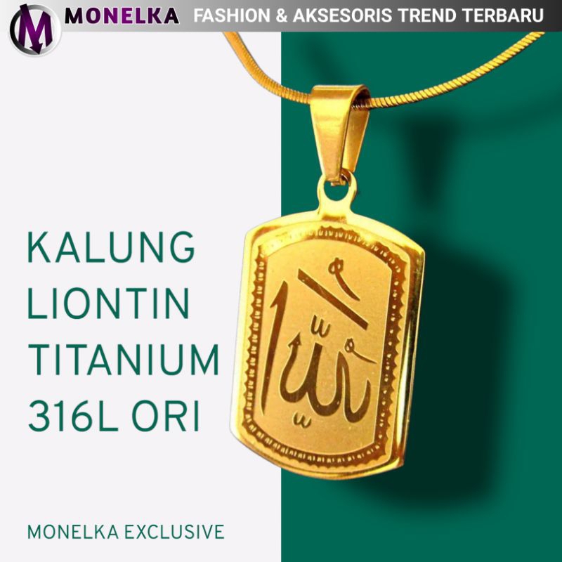 Jual Monelka - Kalung Pria Wanita Liontin Lafadz Lafal Allah Gold Emas ...